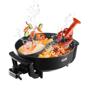 VEVOR Electric Hot Pot, 1360W 5 L Double-flavor Shabu Shabu Pot, Non ...