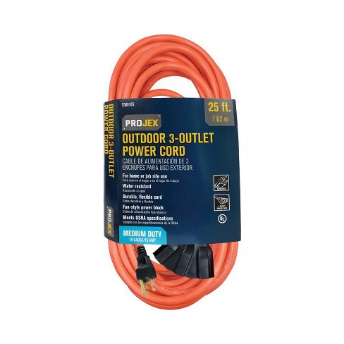 Projex Indoor Or Outdoor 25 Ft. L Orange Extension Cord 14/3 Sjtw : Target