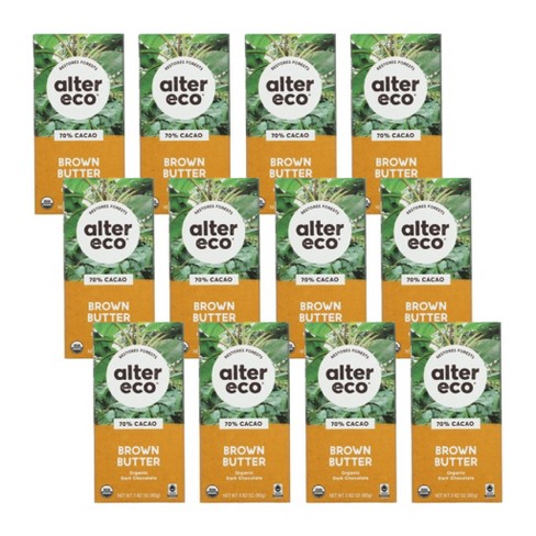 Alter Eco Organic 70% Cacao Brown Butter Dark Chocolate Bar - Case Of ...
