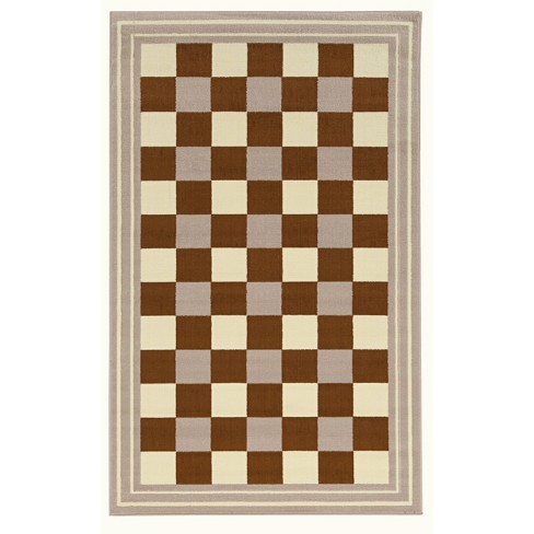 4'8"x7'6" Capri Buffalo Check Rug Brown/beige - Linon : Target
