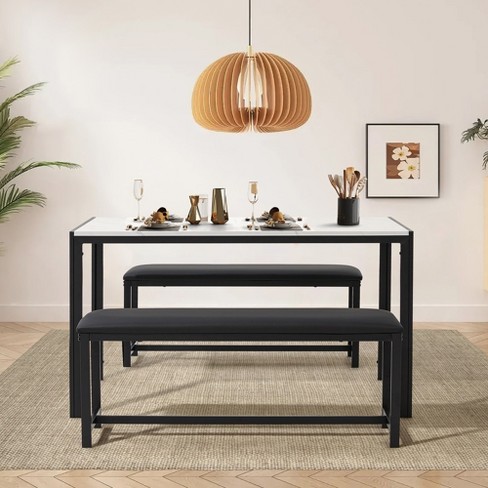 Erommy Space-saving Dining Table Set,featuring A Stylish Faux Marble Or ...