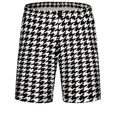 Lars Amadeus Men's Flat Front Houndstooth Print Chino Shorts : Target