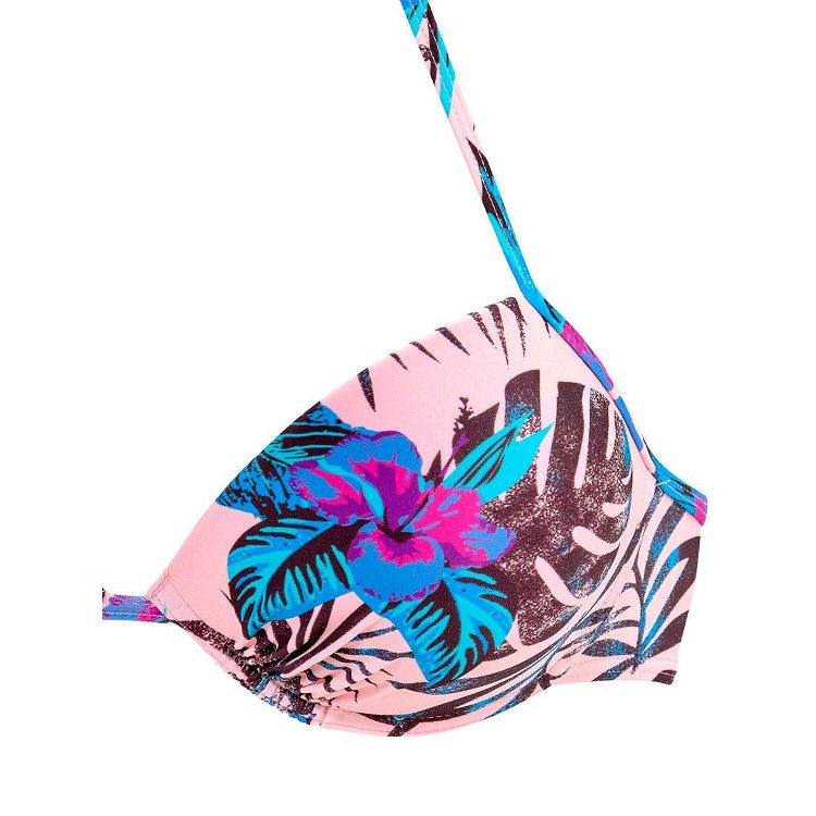 Women's Palm Print Push Up Bikini Swimsuit Top Bra Sizing - LASCANA ...