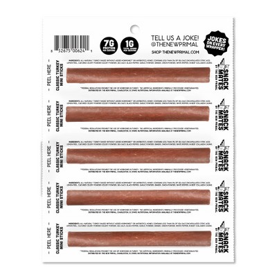 The New Primal Snack Mates Turkey Mini Meat Sticks - 2.5oz/5ct : Target