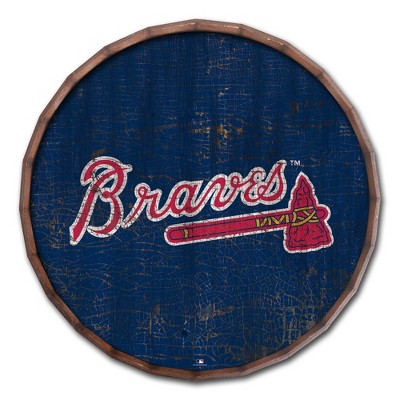 Mlb Atlanta Braves Baseball Framed Wood Sign Panel - Black : Target