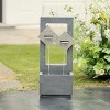 Luxenhome Cascading Gray Resin Rectangular Outdoor Fountain With Lights ...