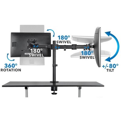 Mount-it! Mobile Standing Desk With Dual Monitor Mount | 40 Inch Wide ...