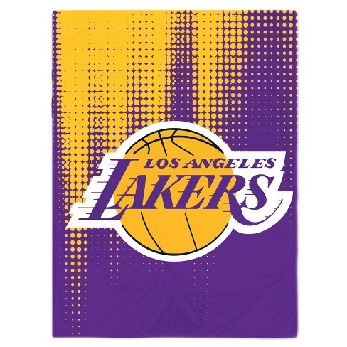 Nba Los Angeles Lakers Half Tone Drip Flannel Fleece Blanket : Target