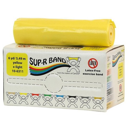 Sup-r Band Latex Free Exercise Band - 6 Yard Roll - Yellow - X-light ...