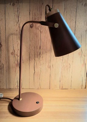 20" Metal Task Lamp With Usb Port Terracotta Brown (includes Led Light ...