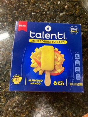 Talenti Alphonso Mango Frozen Mini Sorbetto Bars - 6pk/11.1 Fl Oz : Target