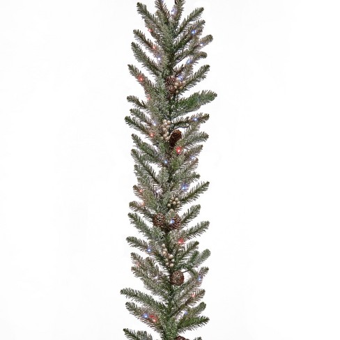National Tree Company 9 Ft. Snowy Morgan Spruce Garland With Twinkly ...