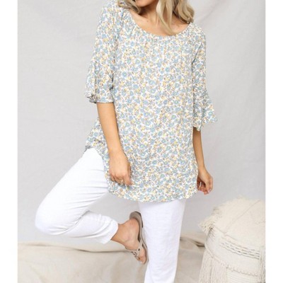 Women's Southern Belle Sleeve Top - Lime + Chili M : Target