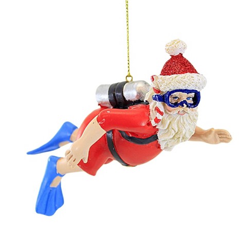 Kurt S. Adler 5.0 Inch Scuba Santa Oxygen Tank Goggles Swim Tree ...