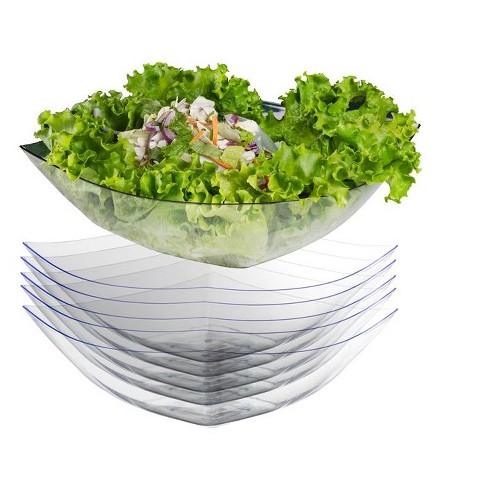 Crown Display Clear Disposable Serving Bowl Squared Convex Bowl - Clear ...