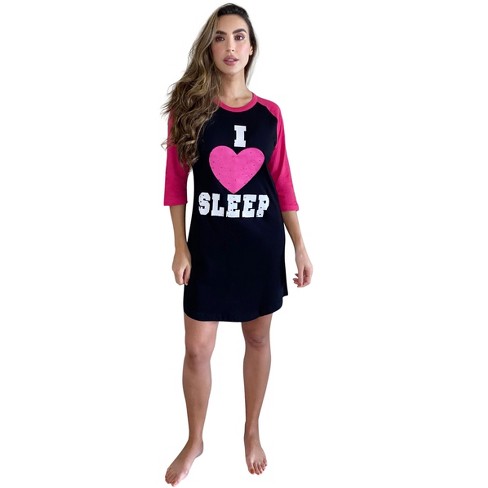 Just Love Sleep Dress For Women - Baseball Sleeve Sleeping Dorm Shirt ...