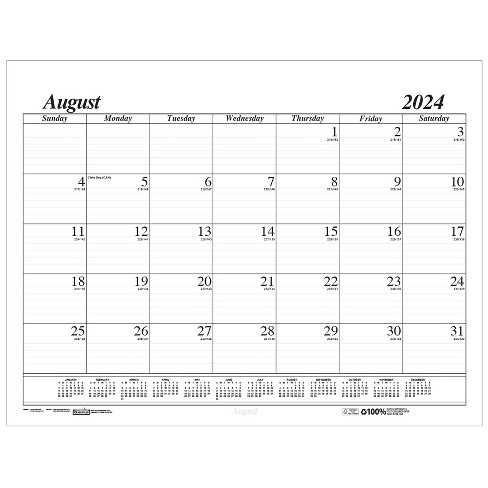 House Of Doolittle® Monthly Academic Calendar Economy Desk Pad, 17 ...