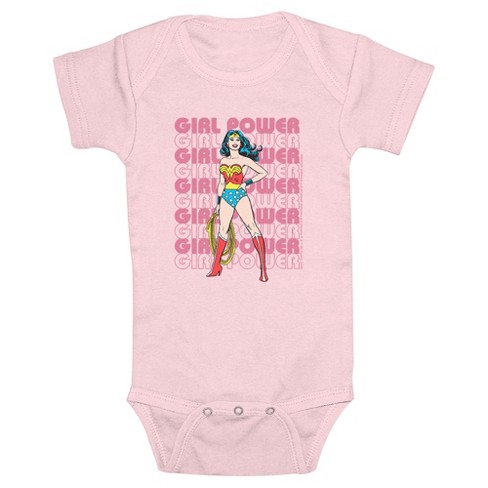 Infant's Wonder Woman Girl Power Bodysuit - Light Pink - 6 Months : Target