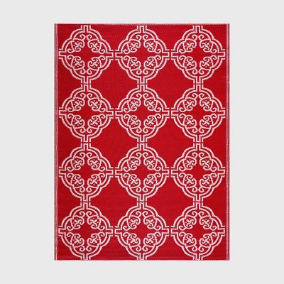 Playa Rug 4'x6' Milan Recycled Plastic Indoor Outdoor Floor Mat Red And ...