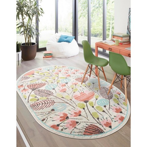 Unique Loom Whimsy Kids Collection Area Rug - Wildflowers (2' 2" X 3' 1 ...