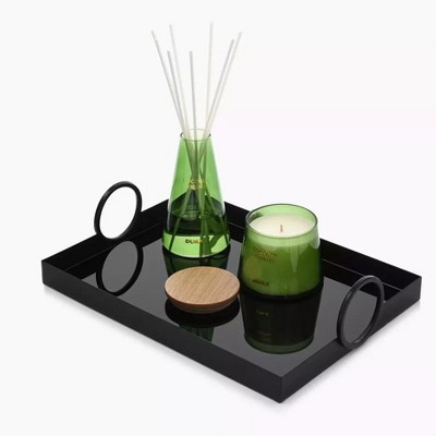 Marble Rectangle Tray Black - Threshold™: Elegant Home Decor, Raised ...