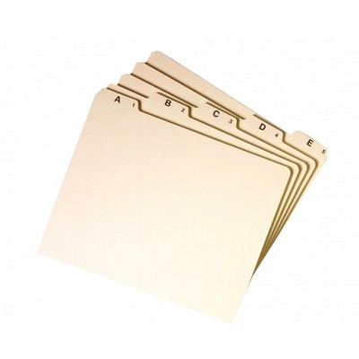 Smead Card Guide, Plain 1/5-cut Tab (a-z), 3"h X 5"w, Manila, 25 Per ...