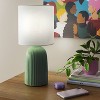 Fluted Ceramic Table Lamp: Etl Listed, Cotton/polyester Shade, No ...