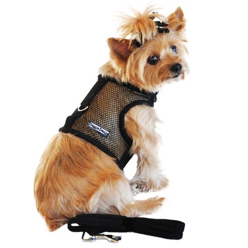 Doggie Design Cool Mesh Dog Netted Harness With Leash - Solid Black ...