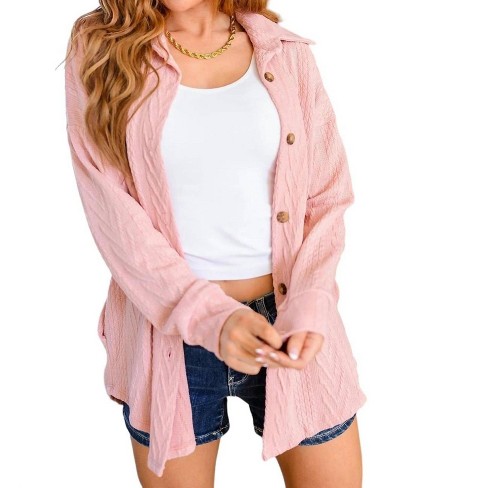 Women's Reminiscing Moments Cable Knit Shacket - 7th Ray S : Target