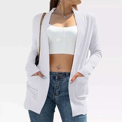 Women's Soft Knit Lightweight Cardigans With Long Sleeve And Side ...