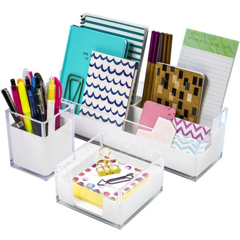 Sorbus Acrylic Desk Organizers 3 Piece Set - Store Supplies ...