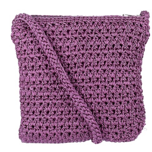 Ctm Women's Crochet Crossbody Handbag, Purple : Target