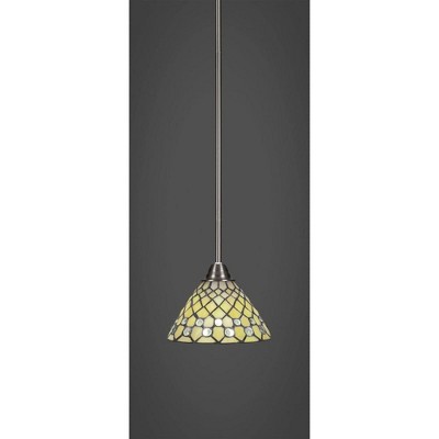 Toltec Lighting Paramount 1 - Light Pendant In Brushed Nickel With 7 ...