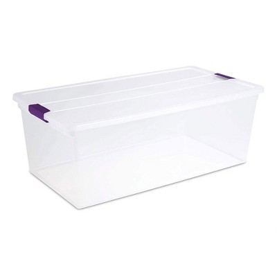 Sterilite 110 Qt Clearview Latch Storage Box, Stackable Bin With ...