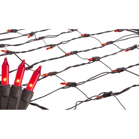 Northlight 2' X 8' Mini Tree Trunk Wrap Net Lights Red - Brown Wire ...