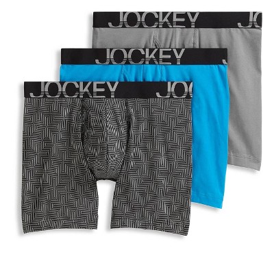 Jockey Men's Activestretch 7" Long Leg Boxer Brief - 3 Pack M Pebble/z ...