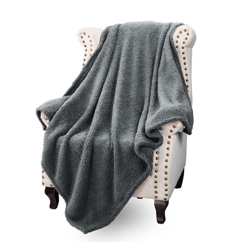 Catalonia Gray Fleece Plush Throw Blanket, Fuzzy Snuggle Blanket For ...