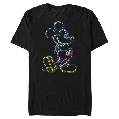 Men's Mickey & Friends Mickey Mouse Classic Neon Light T-shirt - Black ...