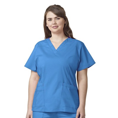 Wink Women's Verity V-neck Scrub Top, Malibu Blue, 5x : Target