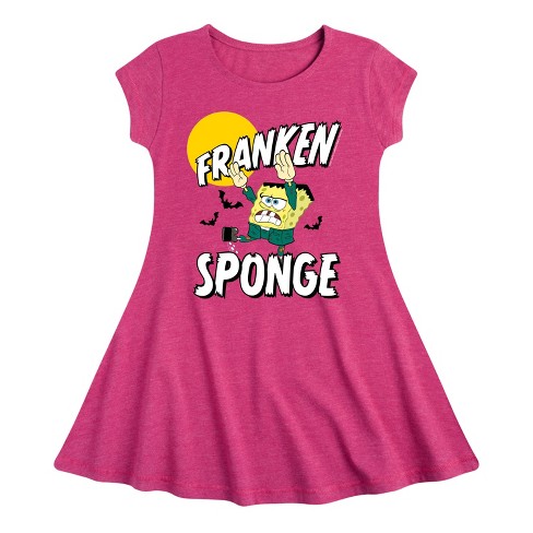 Girls' - Spongebob Squarepants - Franken Sponge Fit & Flair Cap Sleeve ...