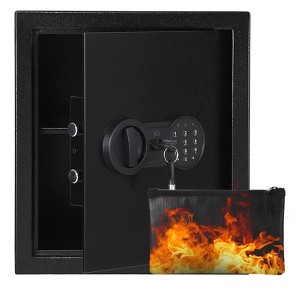 Heavy-Duty Safe Box, Dual Key & Digital Lock, Fireproof & Waterproof ...
