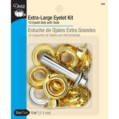 Dritz 7/16" Extra-large Eyelet Kit 10 Eyelet Sets With Tools Brass ...