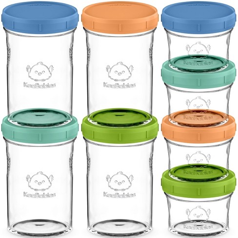 8pk Prep Baby Food Storage Containers, Leak-proof, Bpa Free Glass Baby ...