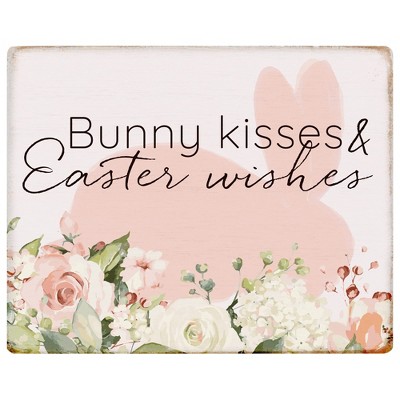 Elanze Designs Bunny Kisses Easter Wishes 3 x 4 White Wash Wood Block ...