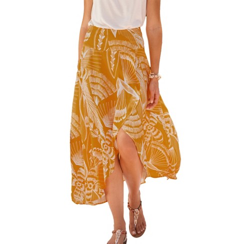 Women's Flowy Patterned Maxi Skirt - Lascana : Target