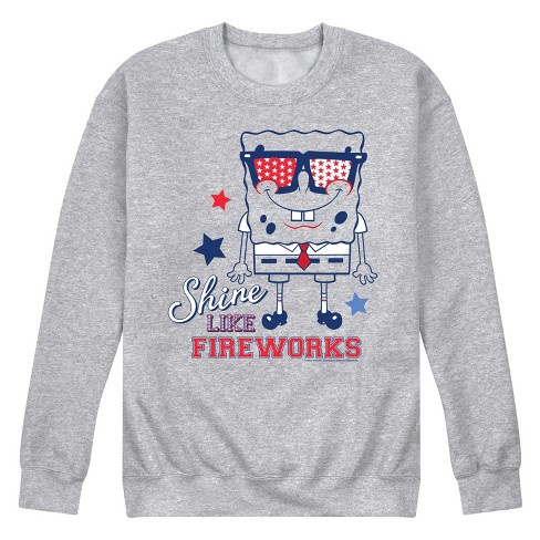 Men's Spongebob Squarepants Shine Like Fireworks Graphic Fleece ...