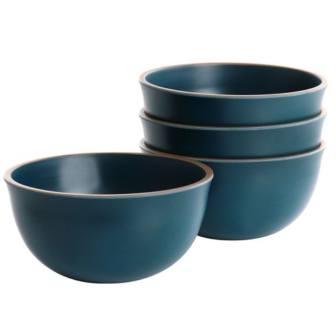 Gibson Home Rockabye 4 Piece Melamine Cereal Bowl Set In Dark Teal : Target