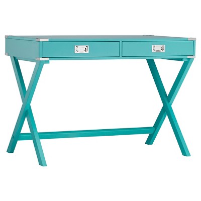 Kenton Wood Writing Desk With Drawers Royal Blue - Inspire Q : Target