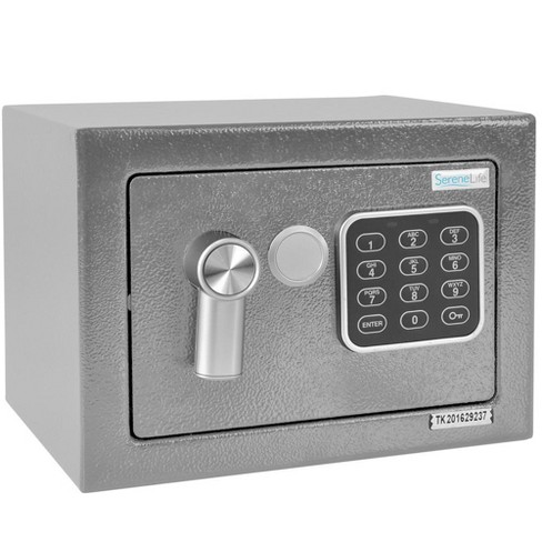 Serenelife Compact Electronic Safe Box With Digital Touch Pad - Silver ...