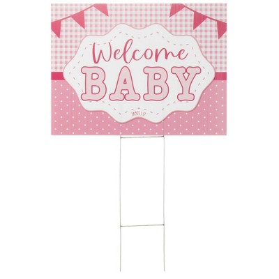 Dicksons Welcome Baby Girl Pink 24 X 18 Acrylic Outdoor Yard Garden ...